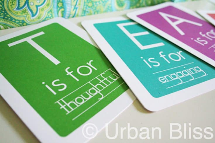 Teacher Appreciation Printable: Flash Cards - Urban Bliss Life
