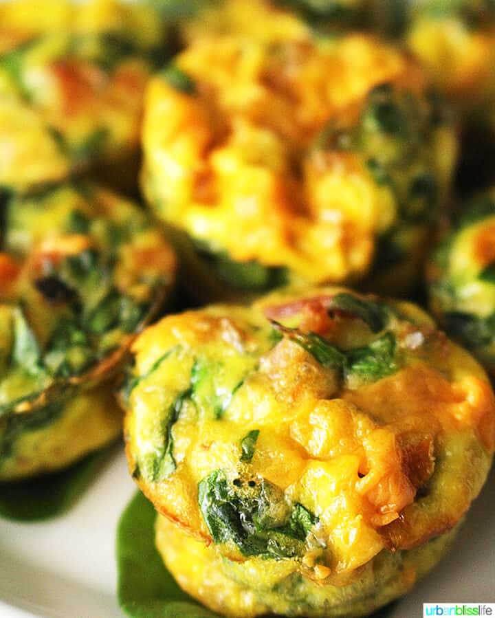 Cheesy Spinach Mini Frittatas Breakfast Brunch Recipe