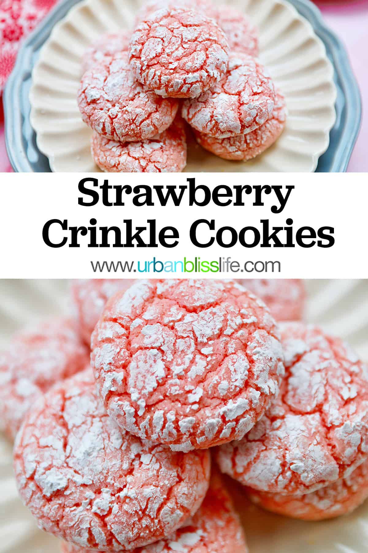 Strawberry Crinkle Cookies - Urban Bliss Life