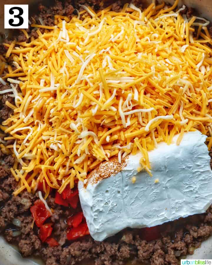 Easy Taco Dip with Ground Beef - Urban Bliss Life