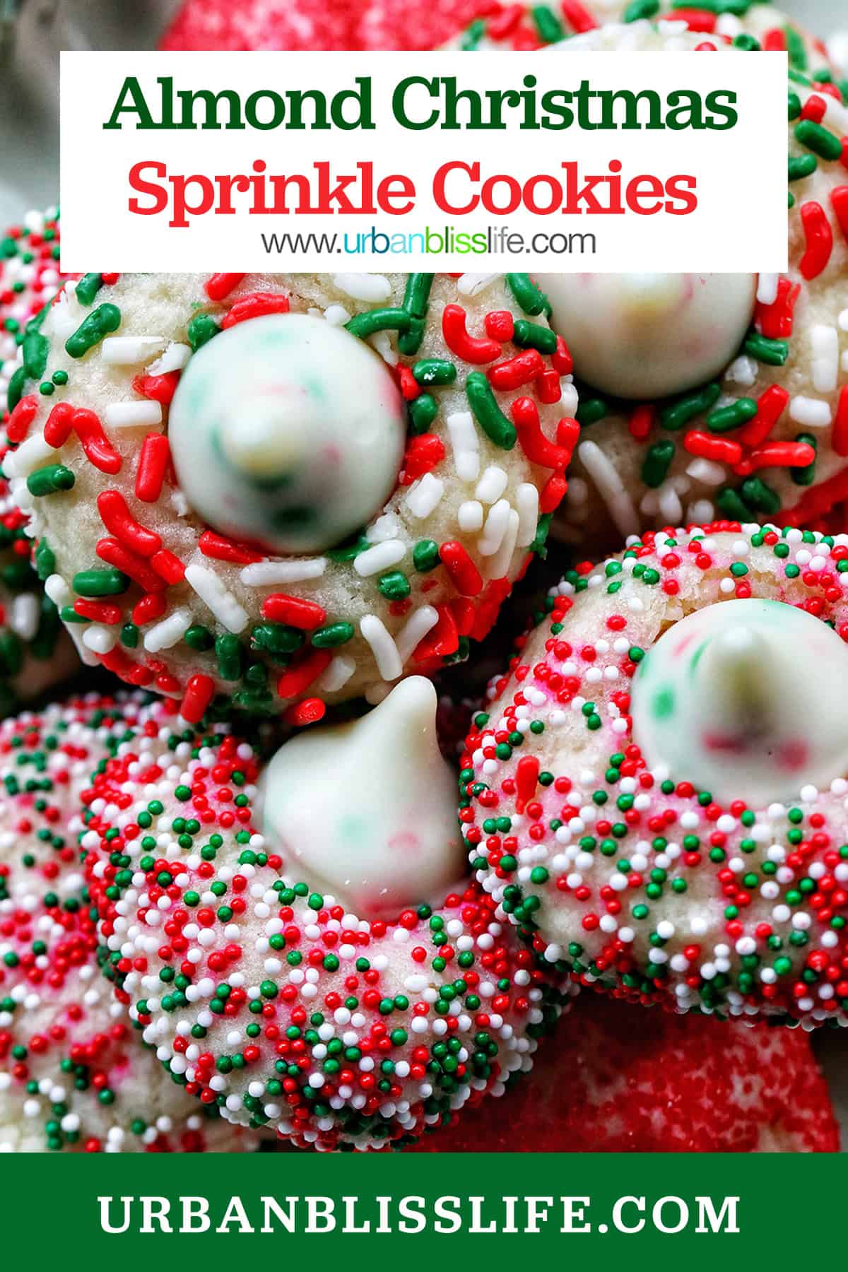 Almond Christmas Cookies with Sprinkles - Urban Bliss Life
