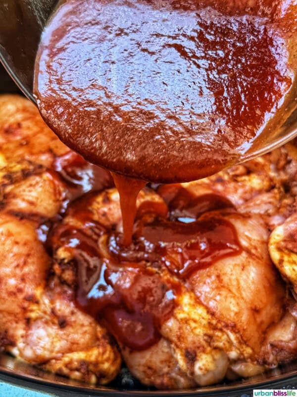 Slow Cooker Barbecue Chicken Thighs - Urban Bliss Life