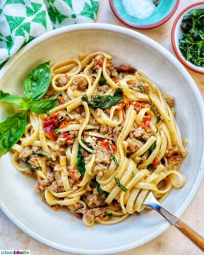 Tuscan Sausage Pasta - Urban Bliss Life